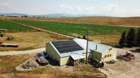 Agricultural Barn with Solar Panels - Big Sky Solar Montana